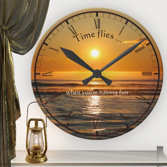 Classic Beach Sunset Wall Clock | Zazzle