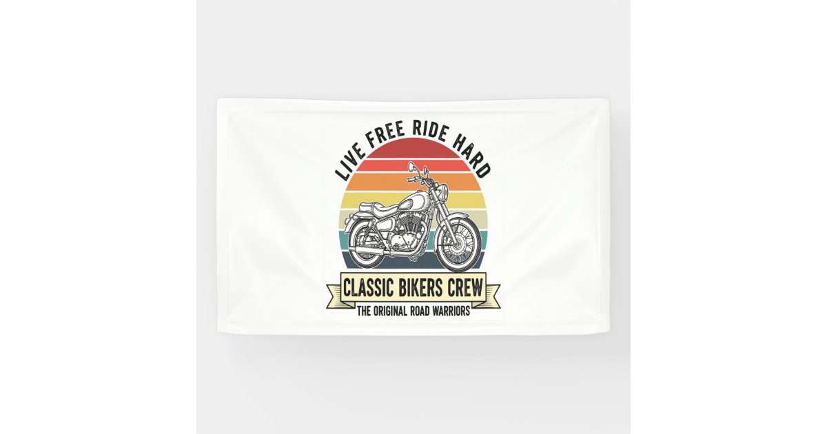 Classic Bikers Crew Motorcycle.jpg Banner | Zazzle