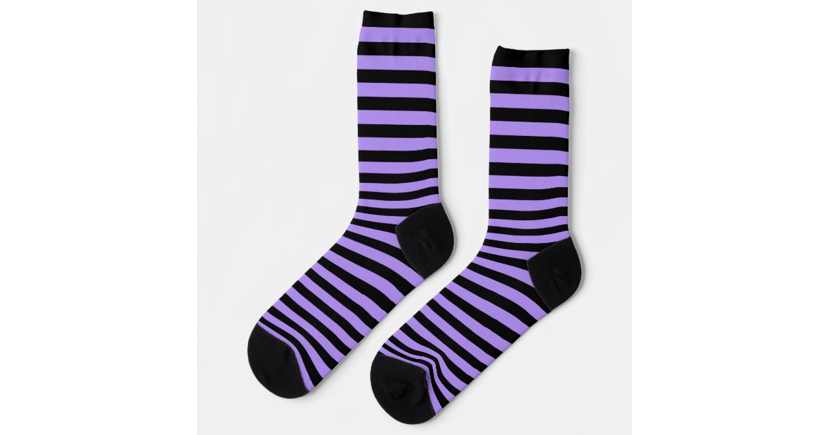 Classic black and Purple striped socks | Zazzle