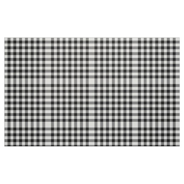 Bold Black and White Gingham Plaid Fabric | Zazzle