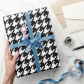 Classic Black and White Houndstooth Pattern Wrapping Paper | Zazzle