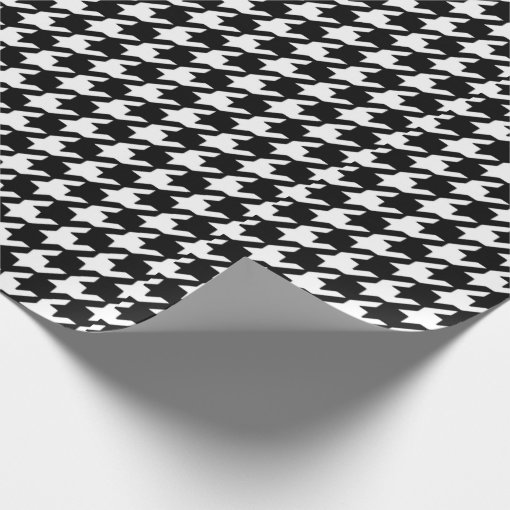 Classic Black and White Houndstooth Pattern Wrapping Paper | Zazzle