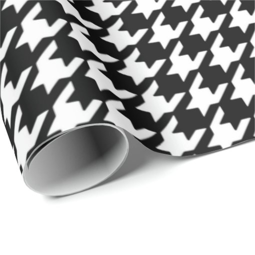 Classic Black and White Houndstooth Pattern Wrapping Paper | Zazzle