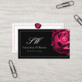 Classic Black and White Red Rose with Initials Business Card | Zazzle
