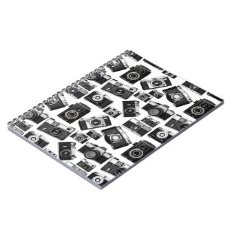 CLASSIC BLACK AND WHITE RETRO PHOTO CAMERAS DESIGN NOTEBOOK | Zazzle