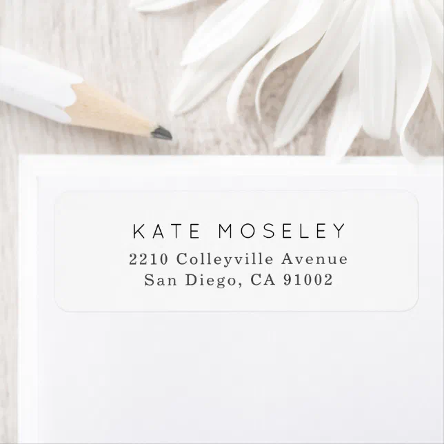 Classic Black and White Return Address Labels | Zazzle