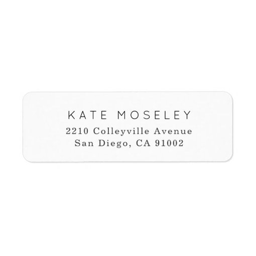 Classic Black and White Return Address Labels | Zazzle