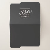 Classic Black and White Script Monogram File Folder | Zazzle