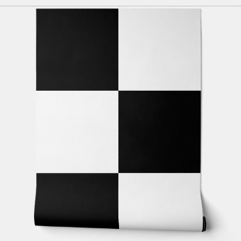 Classic black and white squares pattern wallpaper | Zazzle