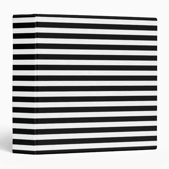 Classic Black and White Stripe Pattern Binder | Zazzle