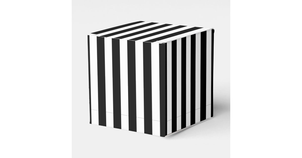 Classic Black and White Vertical Stripes Favor Boxes | Zazzle