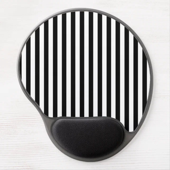 Classic Black and White Vertical Stripes Gel Mouse Pad | Zazzle