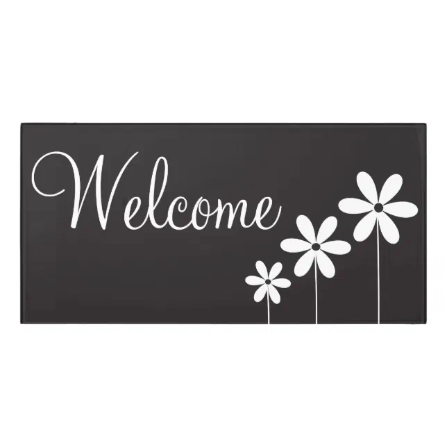 Classic Black and White Welcome Door Sign | Zazzle
