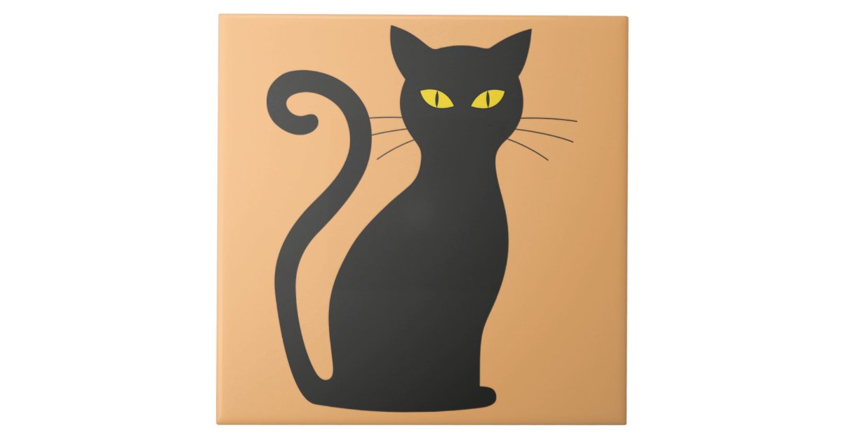 Classic Black Cat Ceramic Tile | Zazzle