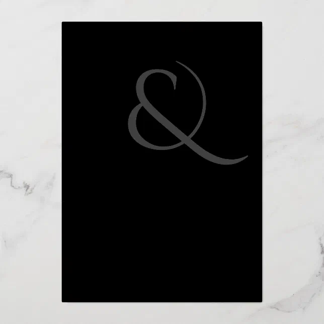 Classic Black GOLD Ampersand Modern Wedding Foil Invitation | Zazzle