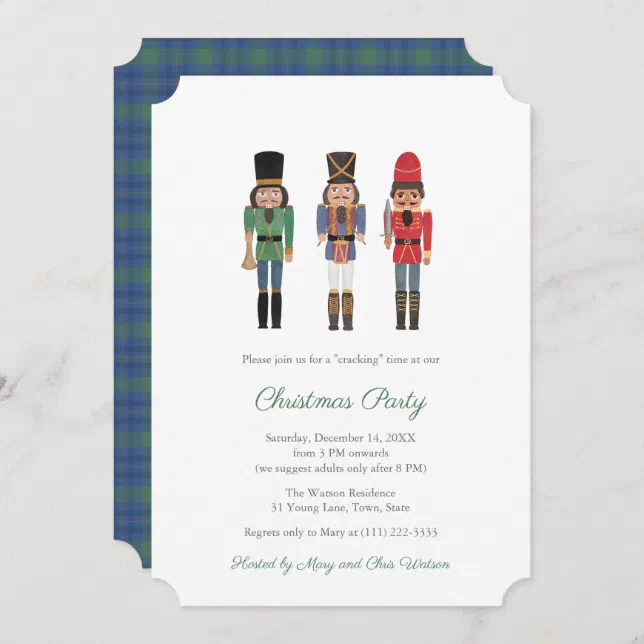 Classic Black Nutcracker Family Holidays Party Invitation | Zazzle