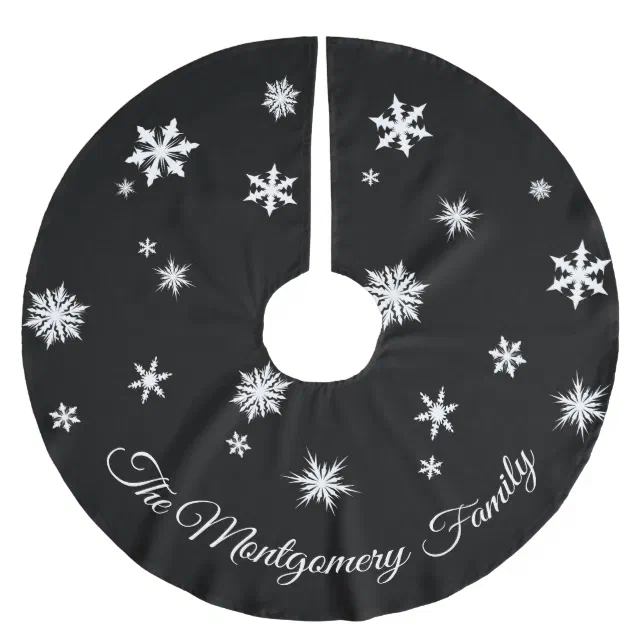 Classic Black Personalized Tree Skirt | Zazzle