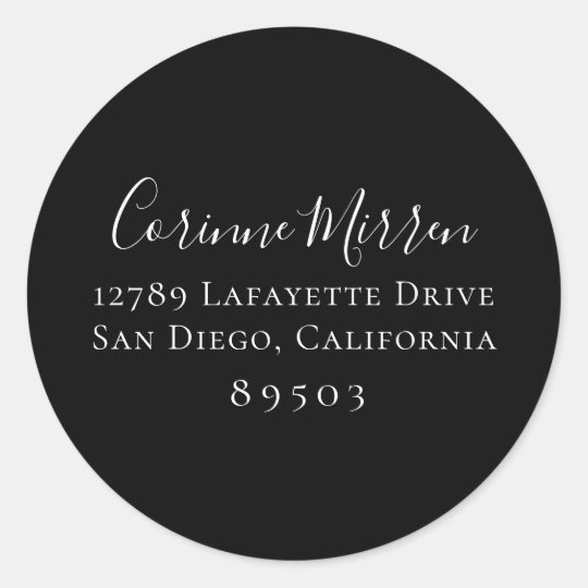 Classic Black Return Address Sticker | Zazzle.com