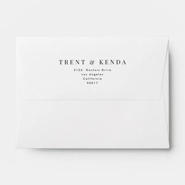 Classic Black Text and White Modern Invitation Envelope | Zazzle