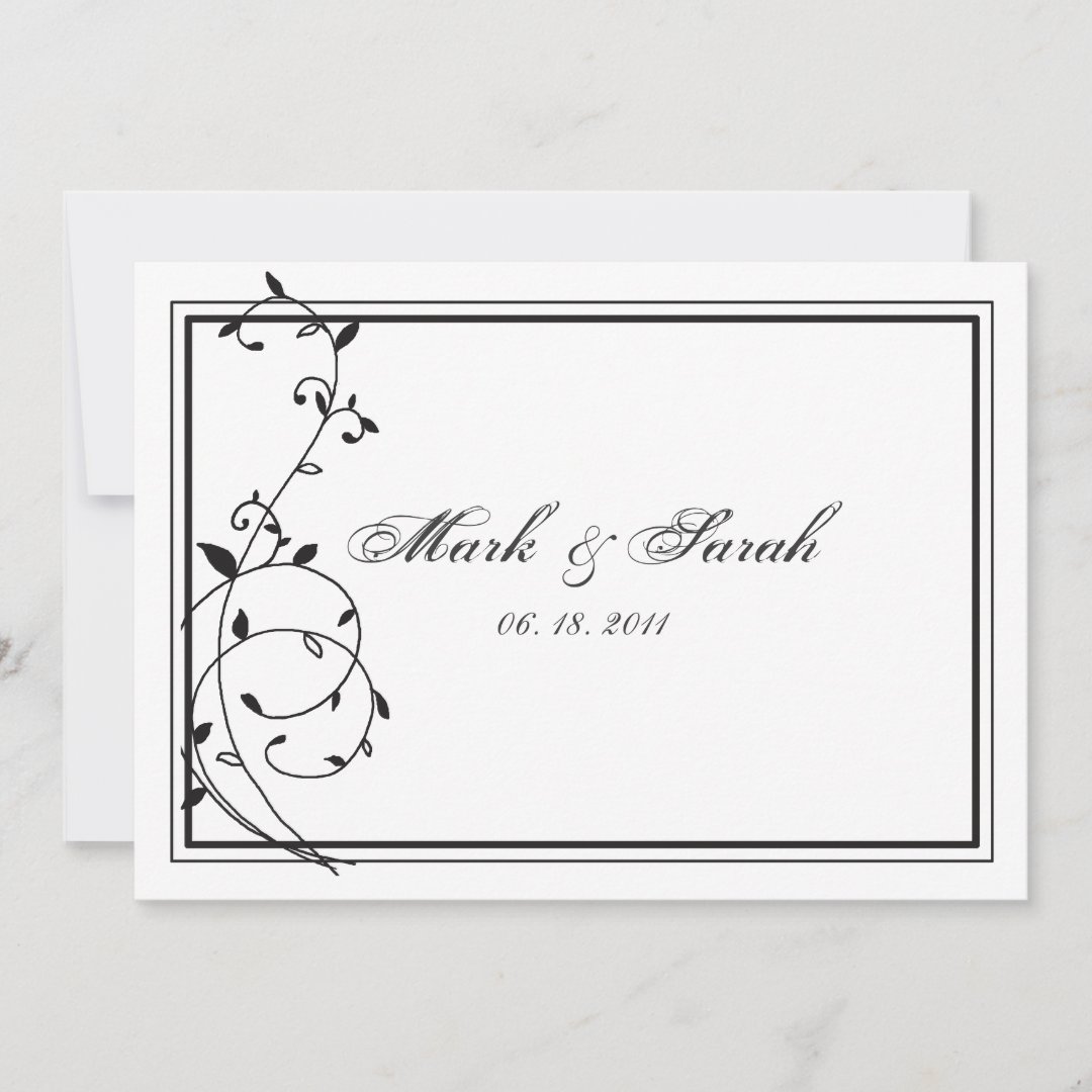 Classic Black & White Borders Invitation | Zazzle