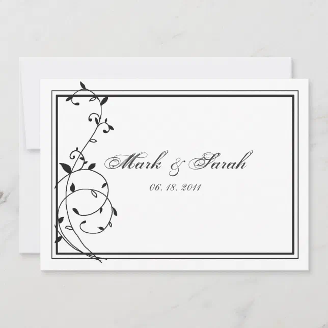Classic Black & White Borders Invitation | Zazzle