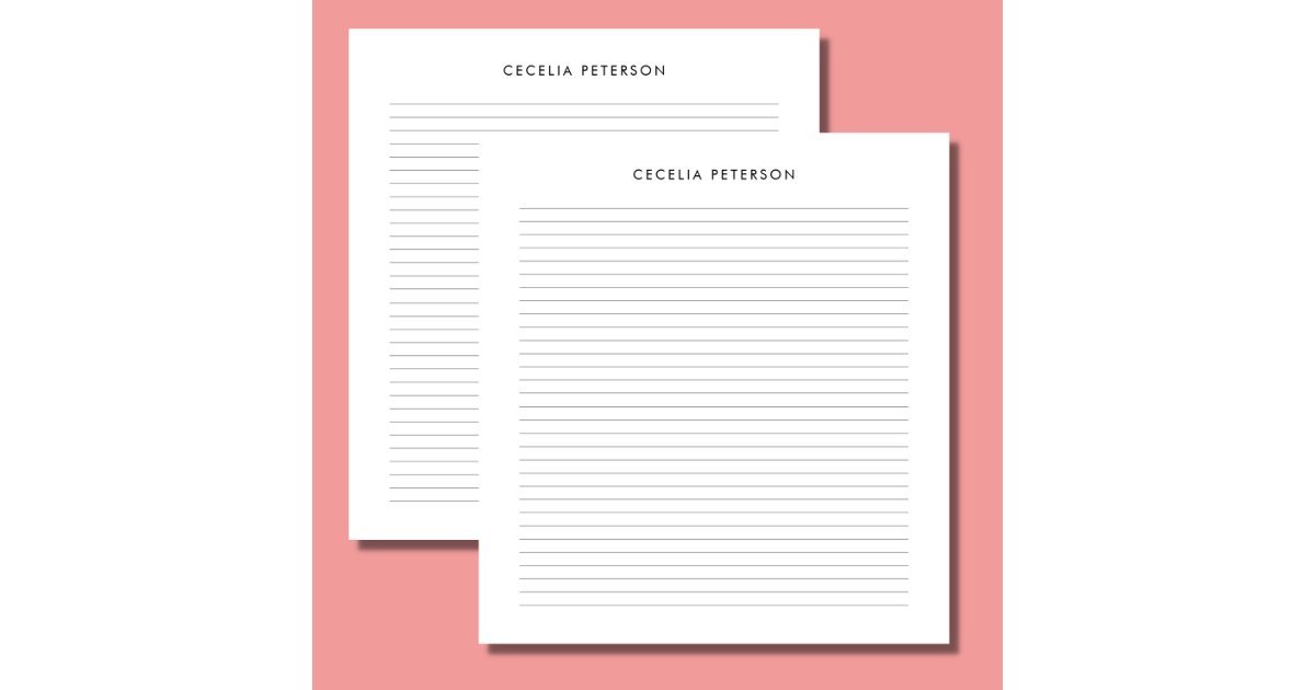 Classic Black White Small Lines Notepad | Zazzle