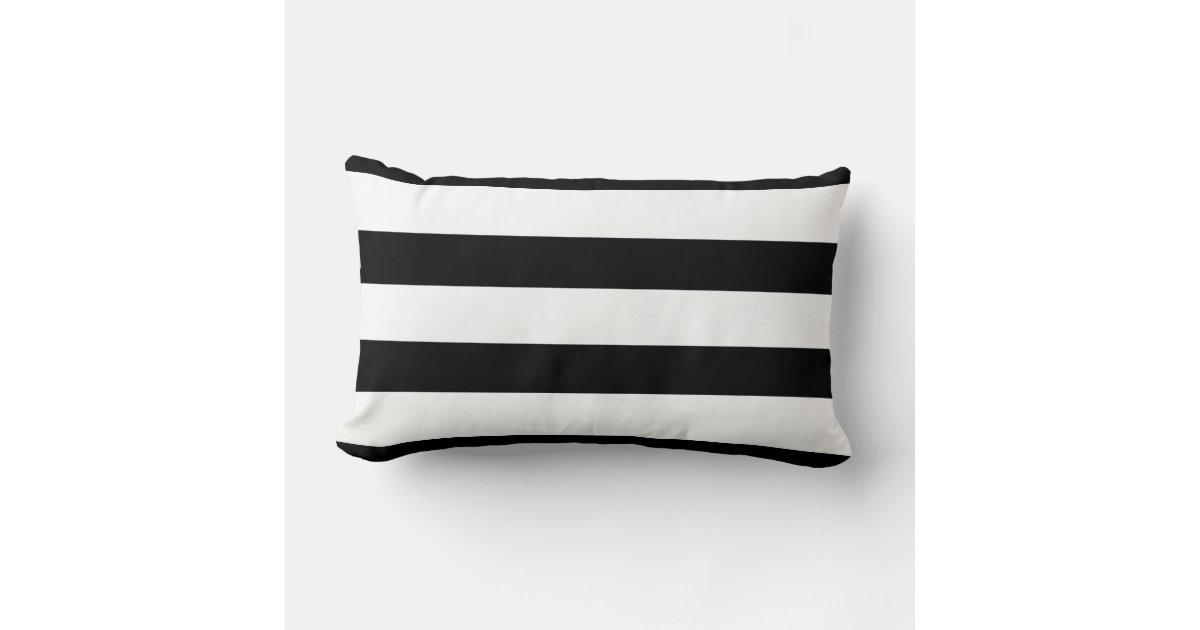 Classic Black And White Striped Lumbar Pillow Zazzle