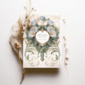 Classic Blue and Cream Art Nouveau Wedding Invitation | Zazzle