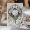 Classic Blue and Cream Art Nouveau Wedding Invitation | Zazzle