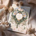 Classic Blue and Cream Art Nouveau Wedding Invitation | Zazzle