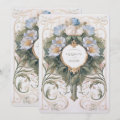 Classic Blue and Cream Art Nouveau Wedding Invitation | Zazzle
