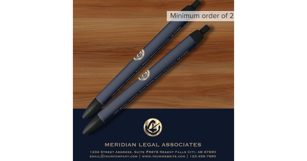 Classic Blue and Gold Legal Pen | Zazzle