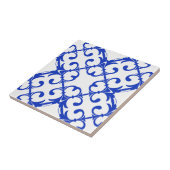 Classic Blue And White Azulejo Damask Pattern Ceramic Tile | Zazzle