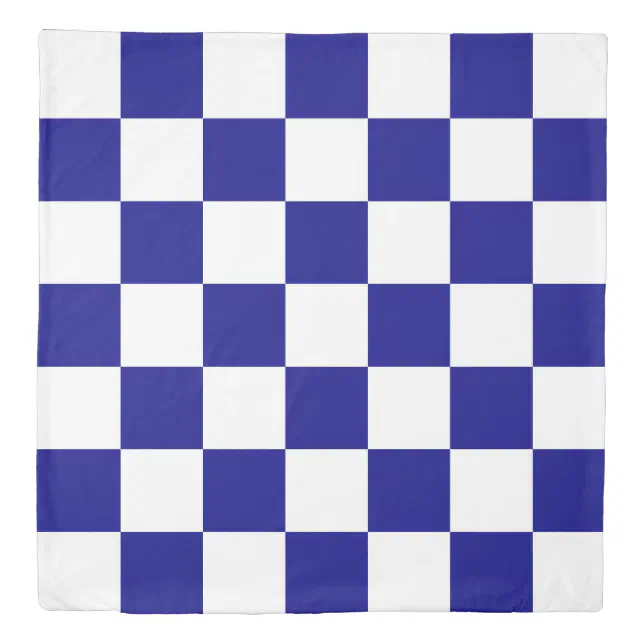 Classic Blue and White Checkerboard Pattern Duvet Cover | Zazzle