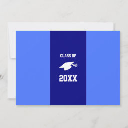 Classic Blue and White Graduation Photo Template | Zazzle