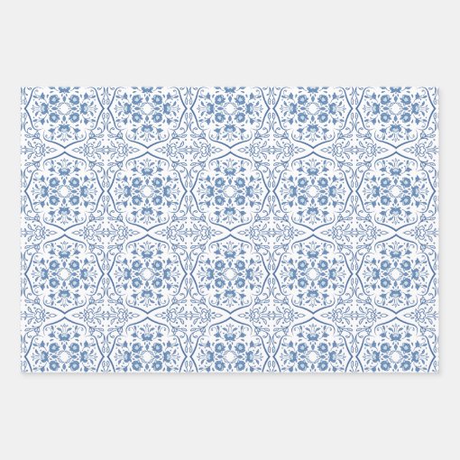Classic Blue Chinese Ceramic Patterns Wrapping Paper Sheets | Zazzle