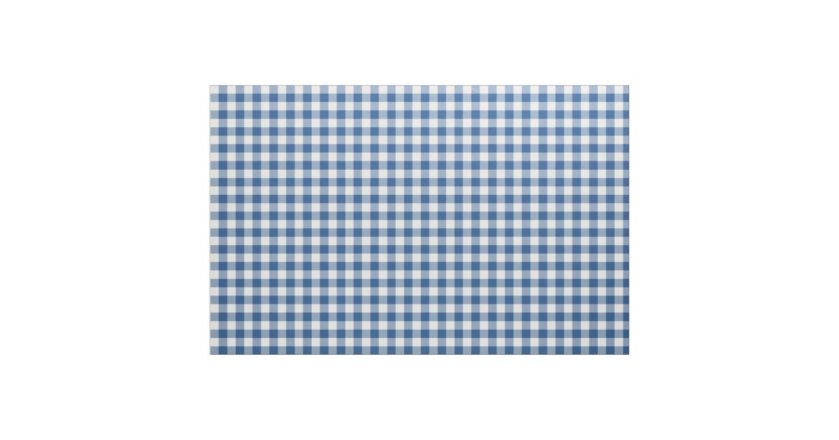 Classic Blue Gingham Pattern Fabric | Zazzle