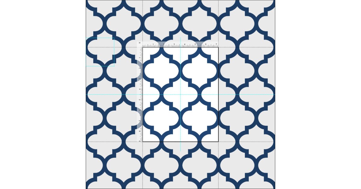 Classic Blue Moroccan Trellis Pattern Fabric | Zazzle