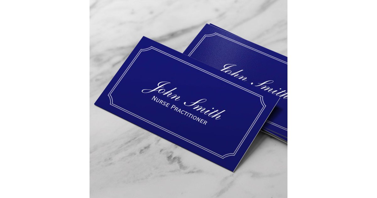 Classic Blue Nurse Practitioner Business Card | Zazzle