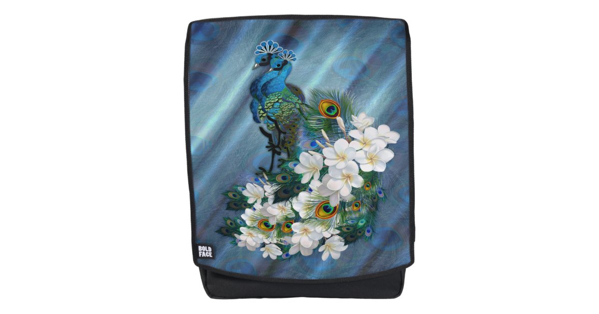 Classic Blue Pink Flamingos Green Leaves Backpack | Zazzle