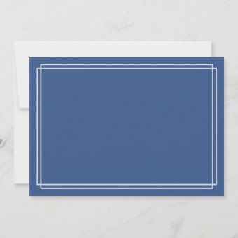 Classic Blue Simple Elegant Frame Wedding Invitation | Zazzle