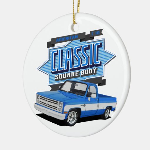 Classic Blue Square Body Ceramic Ornament | Zazzle