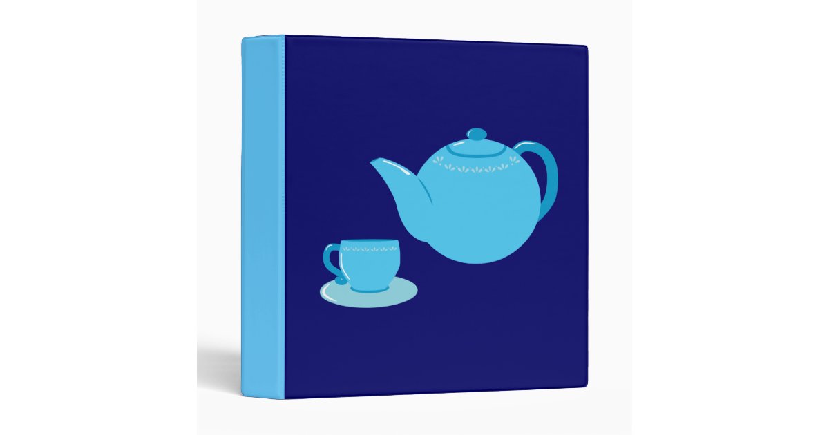 Classic Blue Teapot Binder | Zazzle