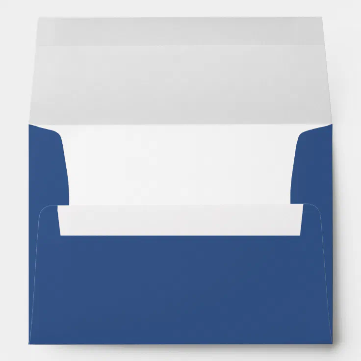 Classic Blue Wedding Chic Elegant Simple Modern Envelope | Zazzle