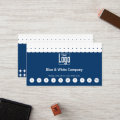 Classic Blue & White Logo Social Media Call Loyalty Card | Zazzle