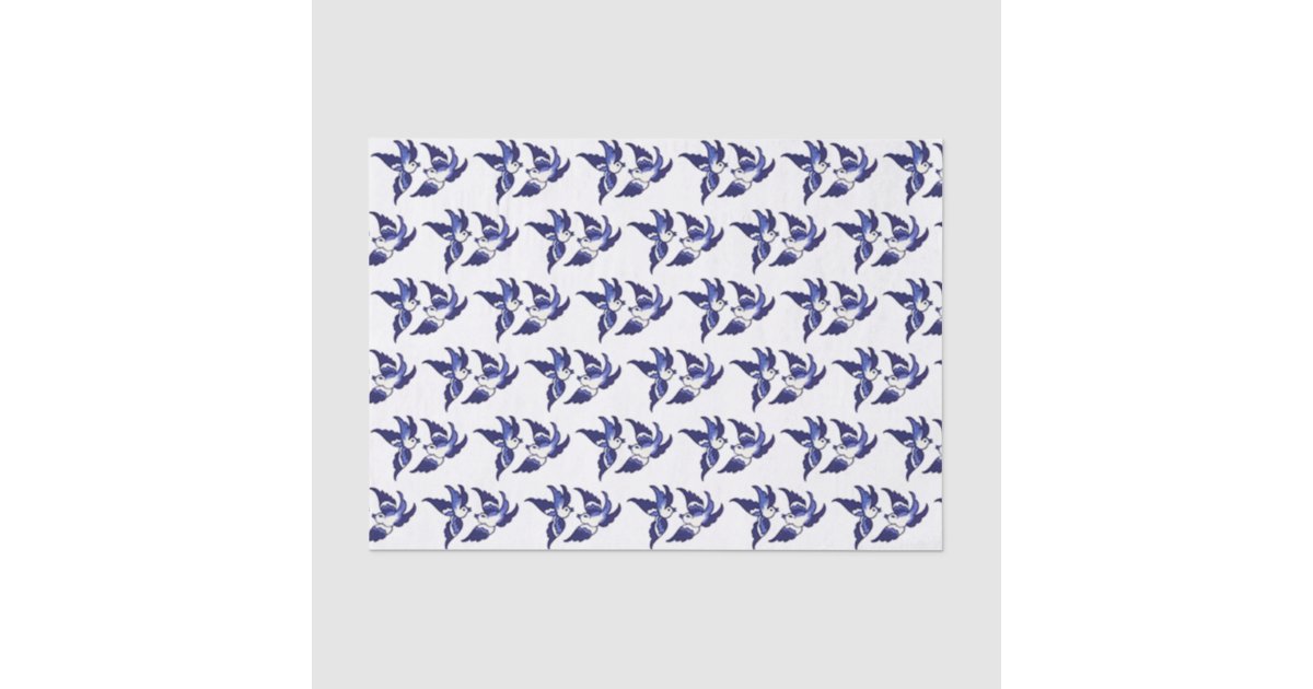 Classic Blue Willow Bird Design Tissue Paper | Zazzle