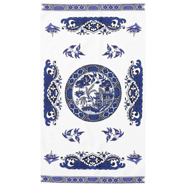 Classic Blue Willow China Design Tablecloth | Zazzle