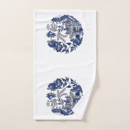 Classic Blue Willow Design Bath Towel Set | Zazzle