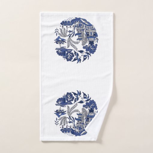Classic Blue Willow Design Bath Towel Set | Zazzle