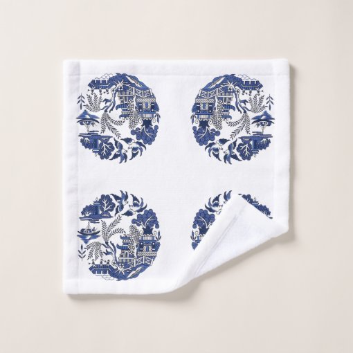 Classic Blue Willow Design Bath Towel Set | Zazzle